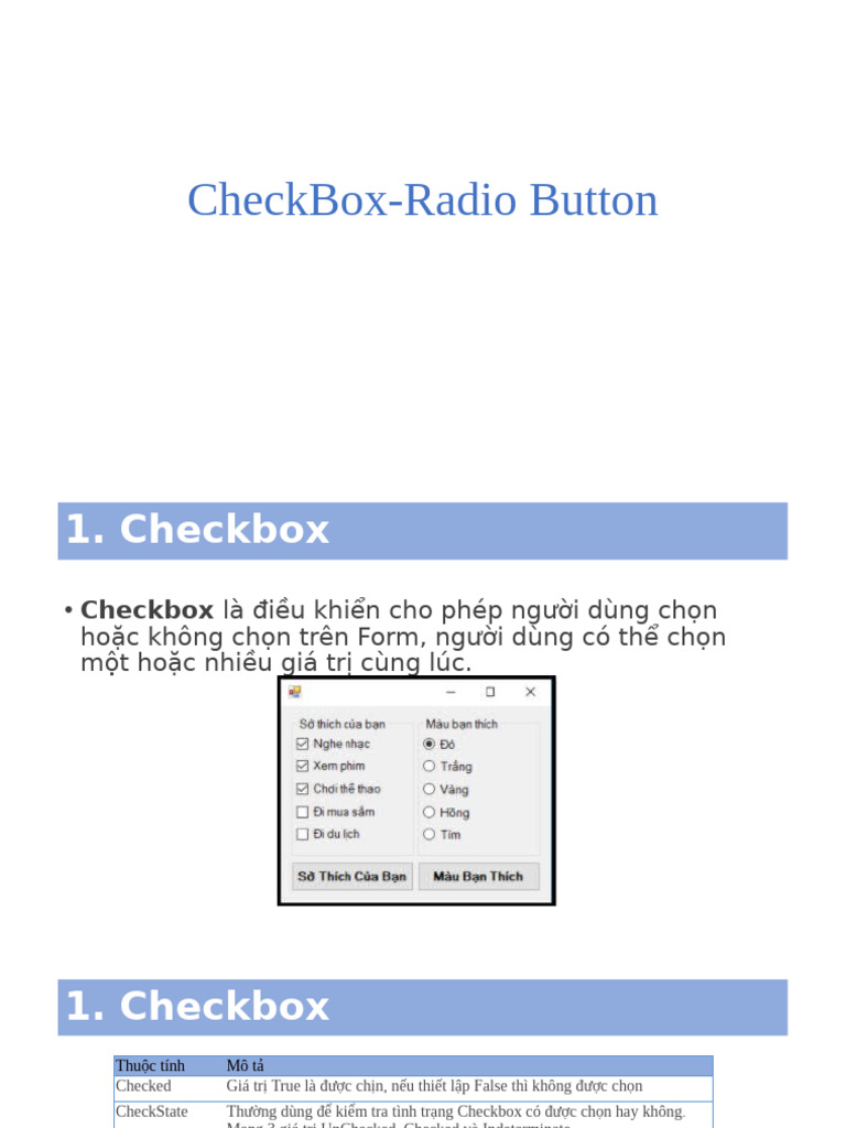 CheckBox-RadioButton | PDF