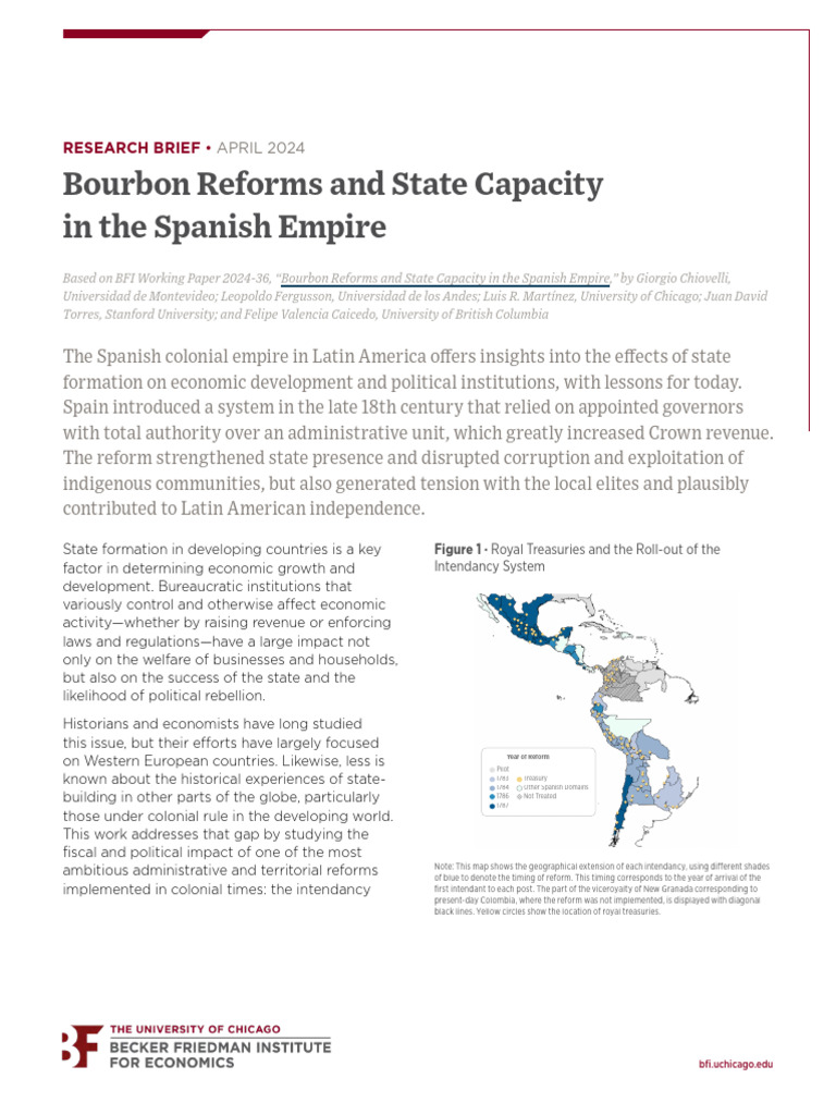 Bourbon Reforms and State Capacity in The Spanish Empire | PDF ...