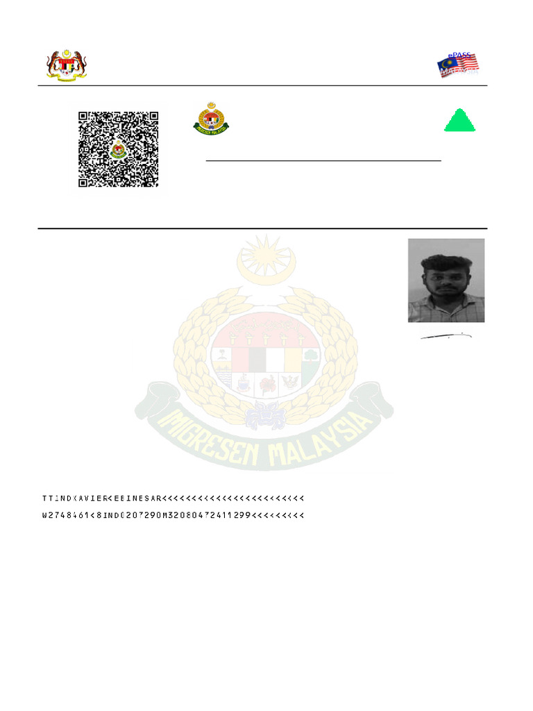 Epass Holder Information: Electronic Pass Epass Government of Malaysia | PDF | International Law ...