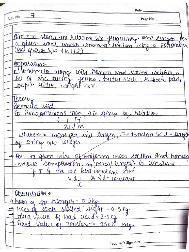 Sonometer Experiment 2 | PDF
