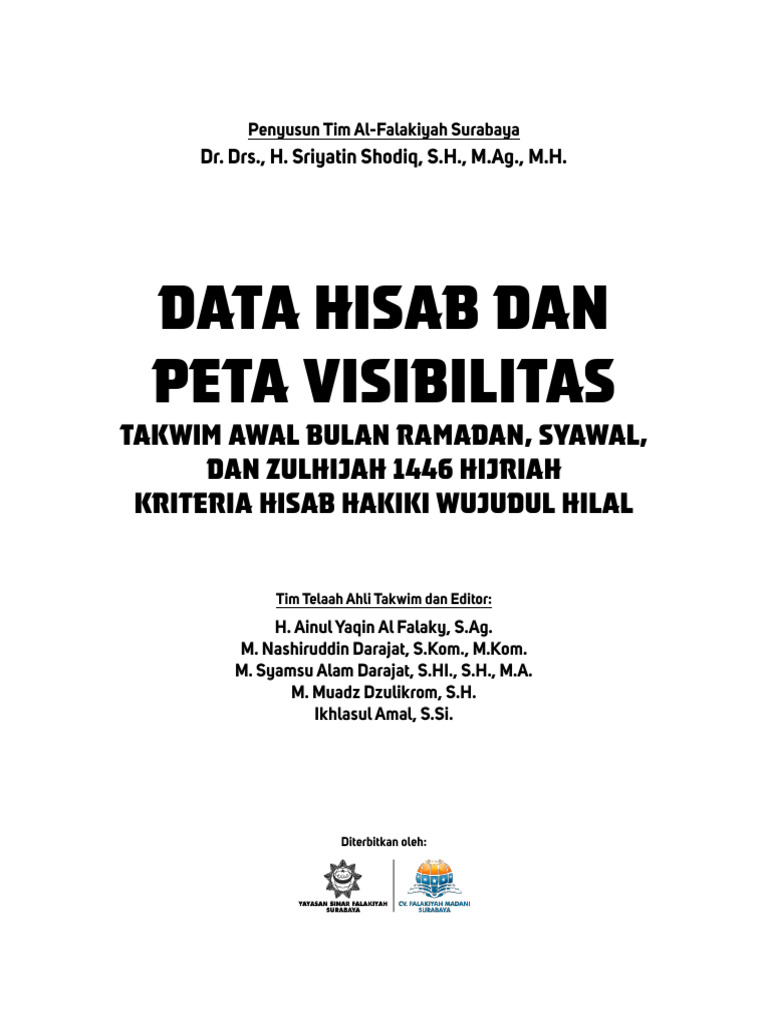 Data Hisab dan Peta Tinggi Hilal Awal Bulan Ramadan, Syawal dan Zulhijah 1446 | PDF