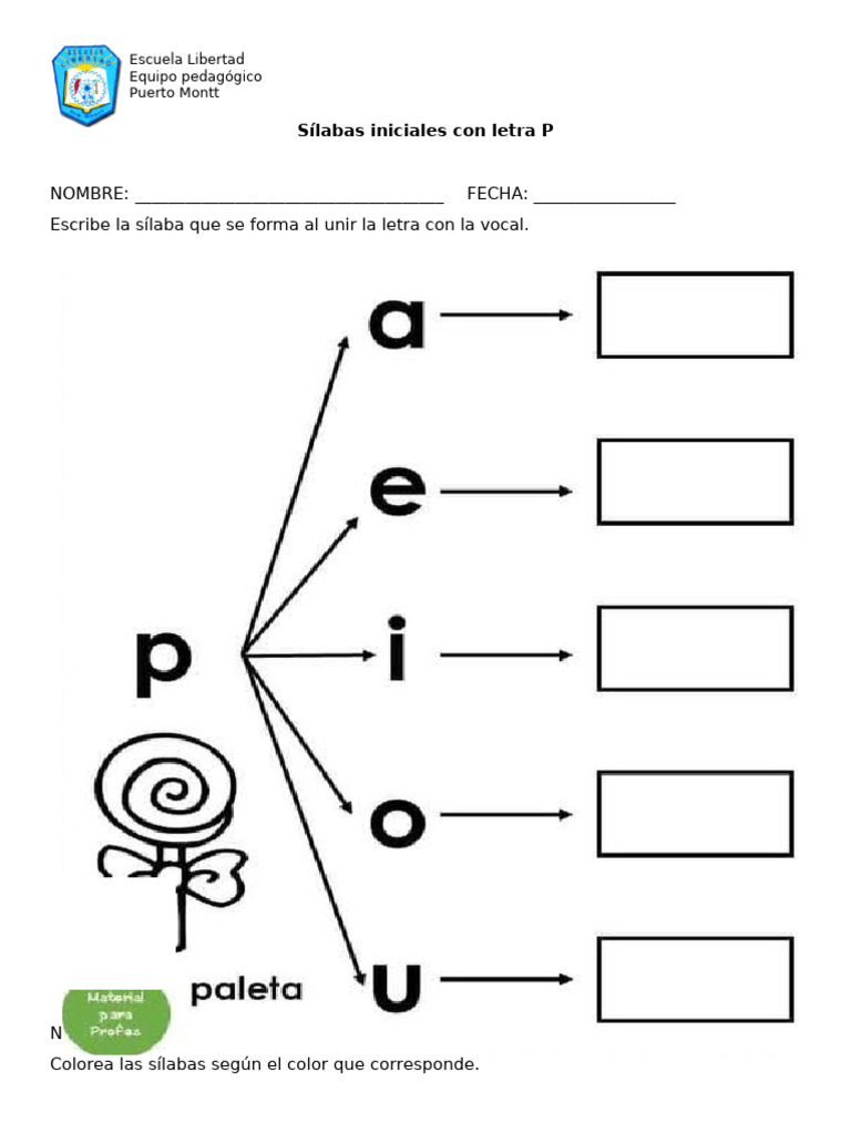 Actividades de Sílabas con P para Niños | PDF