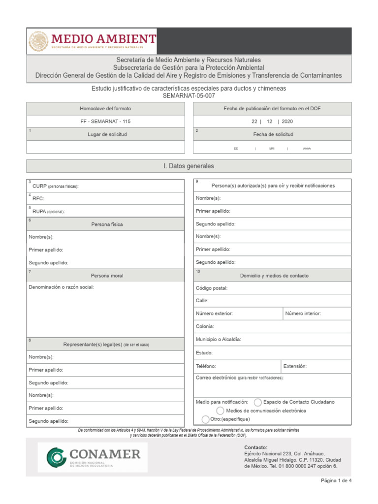 Solicitud de Trámites SEMARNAT 2020 | PDF | Chimenea