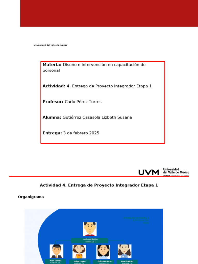 Actividad 4 Proyecto Integrador Estapa 1 | PDF | Liderazgo | Comportamiento