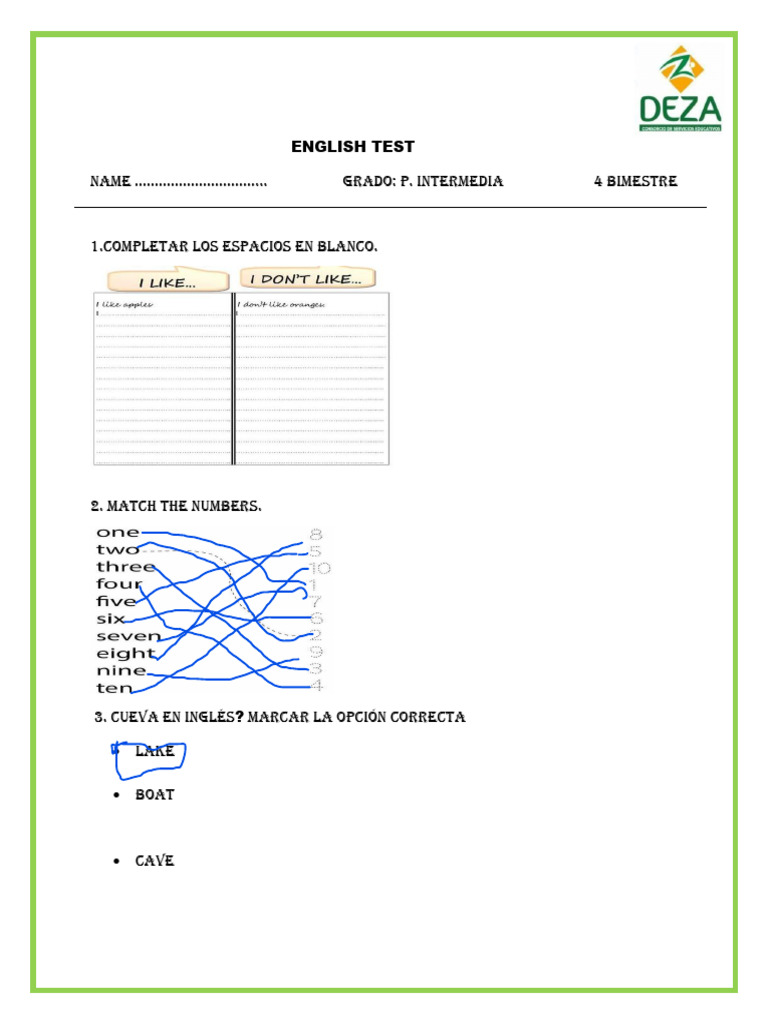 English Test P.intermedia Deza | PDF