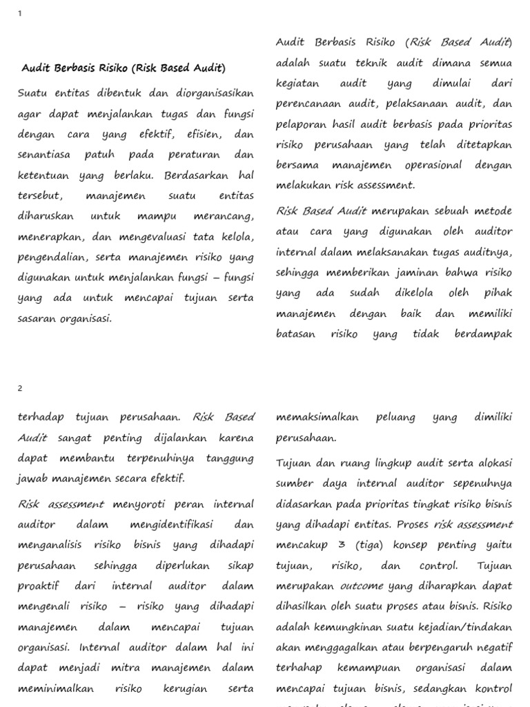 Audit Berbasis Risiko 2 | PDF