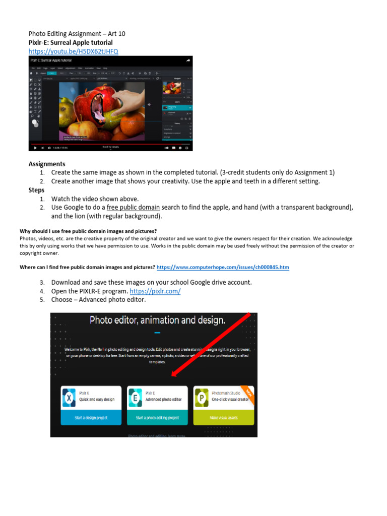 Photo Editing Assignment | PDF