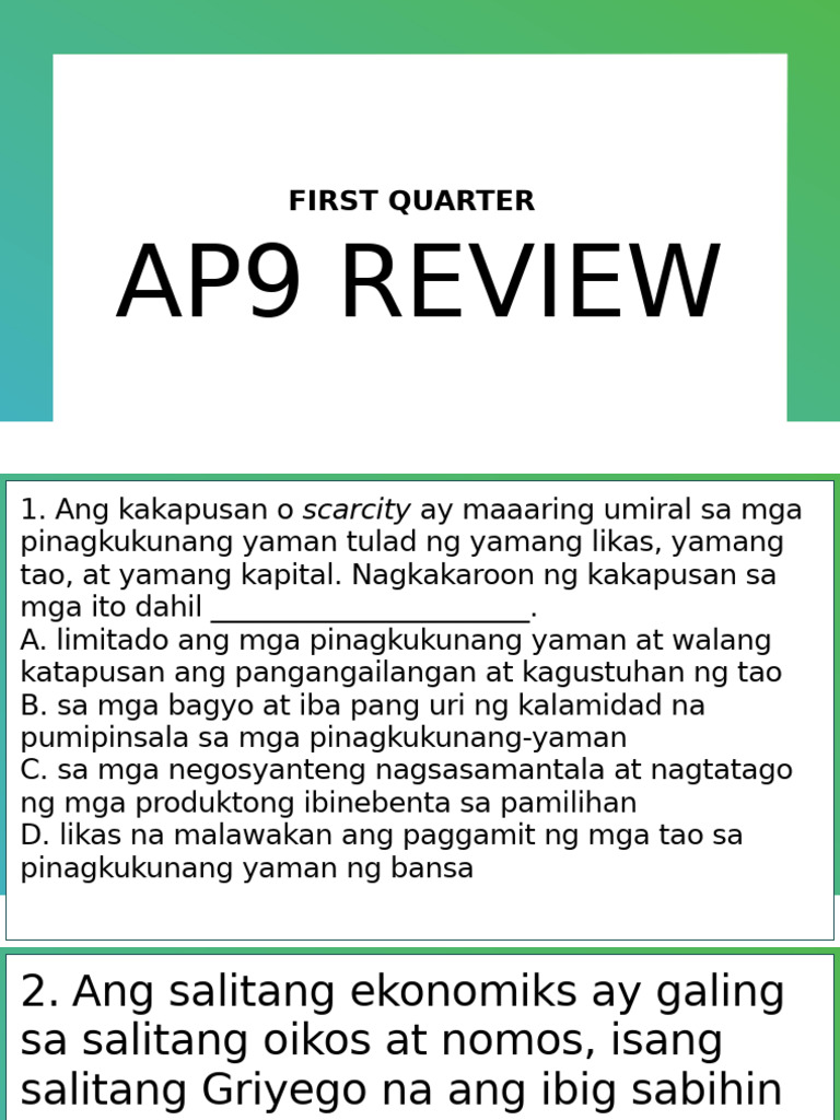 AP9 QUIZBEE | PDF