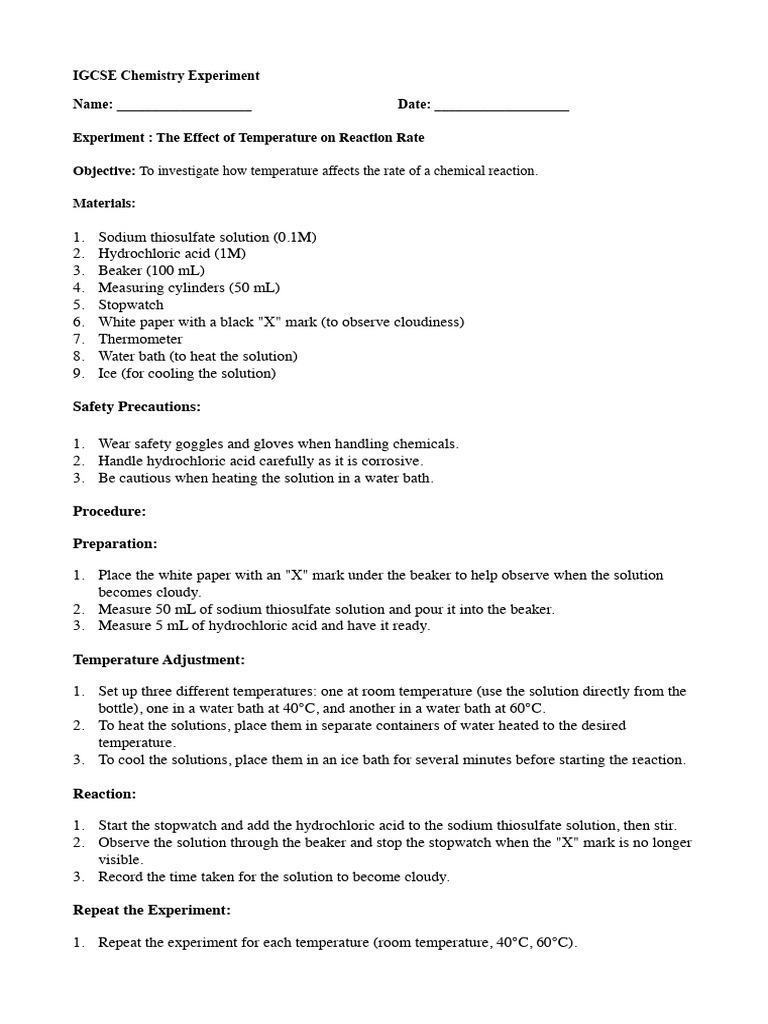 Temperature's Impact on Reaction Rate | PDF | Chemical Reactions ...