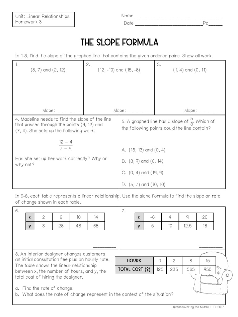 Calculate Slope from Points and Tables | PDF | Mathematical Relations ...