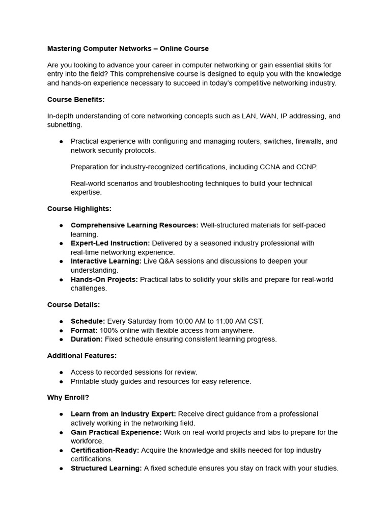 Mastering Computer Networks Whatsapp Message | PDF