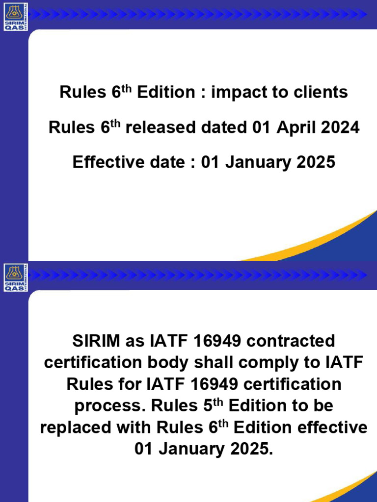 Briefing Material Rules 6th Edition Impact To Clients Rev. 0, June 24 ...