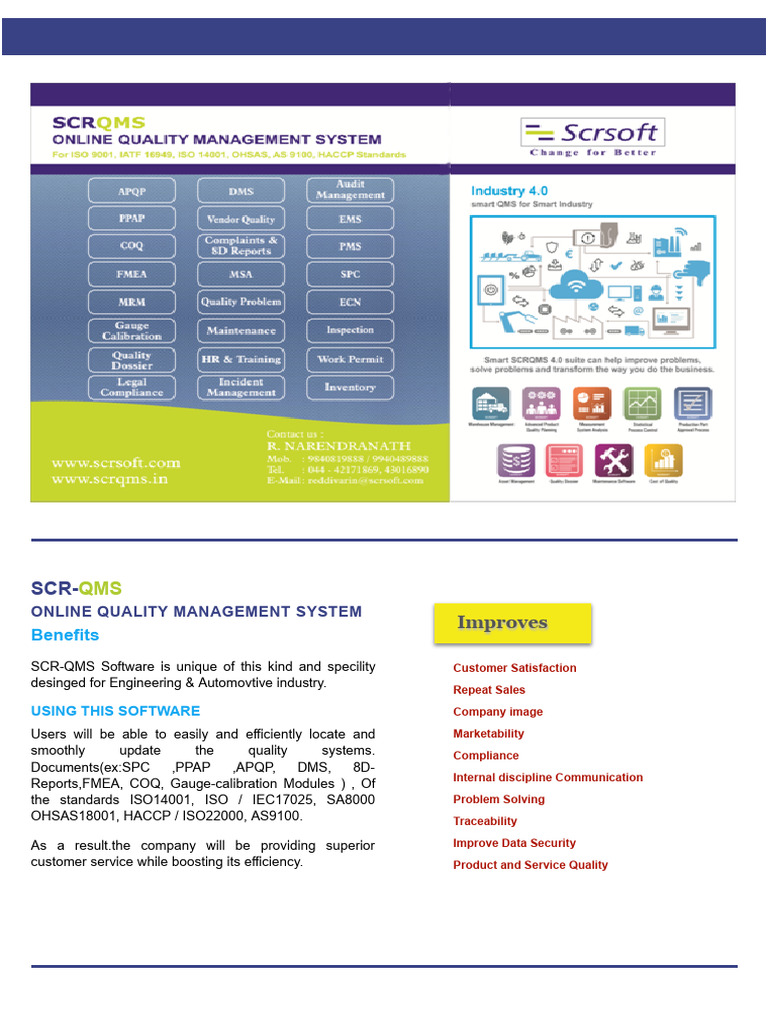SCR-QMS for Engineering & Automotive | PDF | Internet Of Things ...
