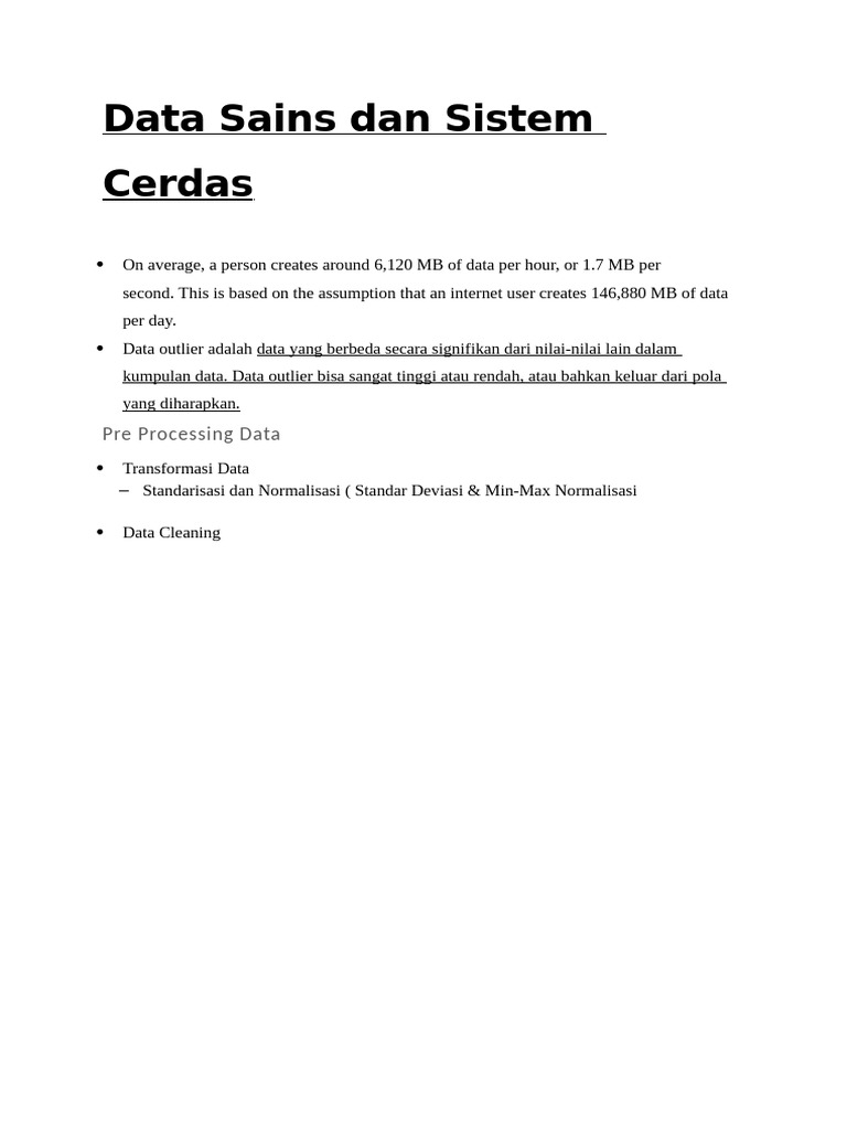 Data Sains Dan Sistem Cerdas | PDF