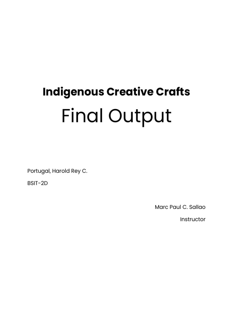 Indigenous Creative Crafts Final Output | PDF