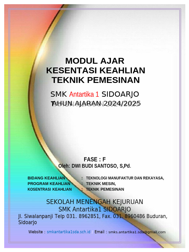 Modul Ajar Kosentrasi Keahlian Teknik Pemesinan Gambar Teknik Manufaktur Fase F Kelas Xi Budi ...