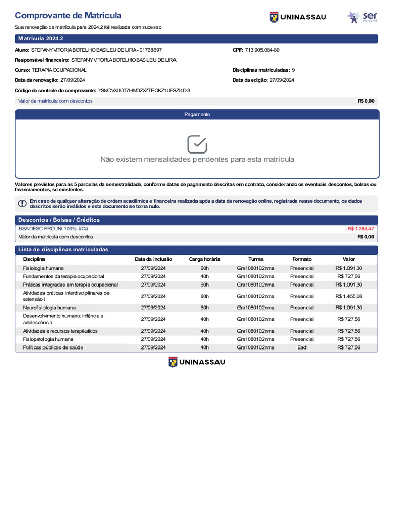 Compro Vante Matric Ula | PDF