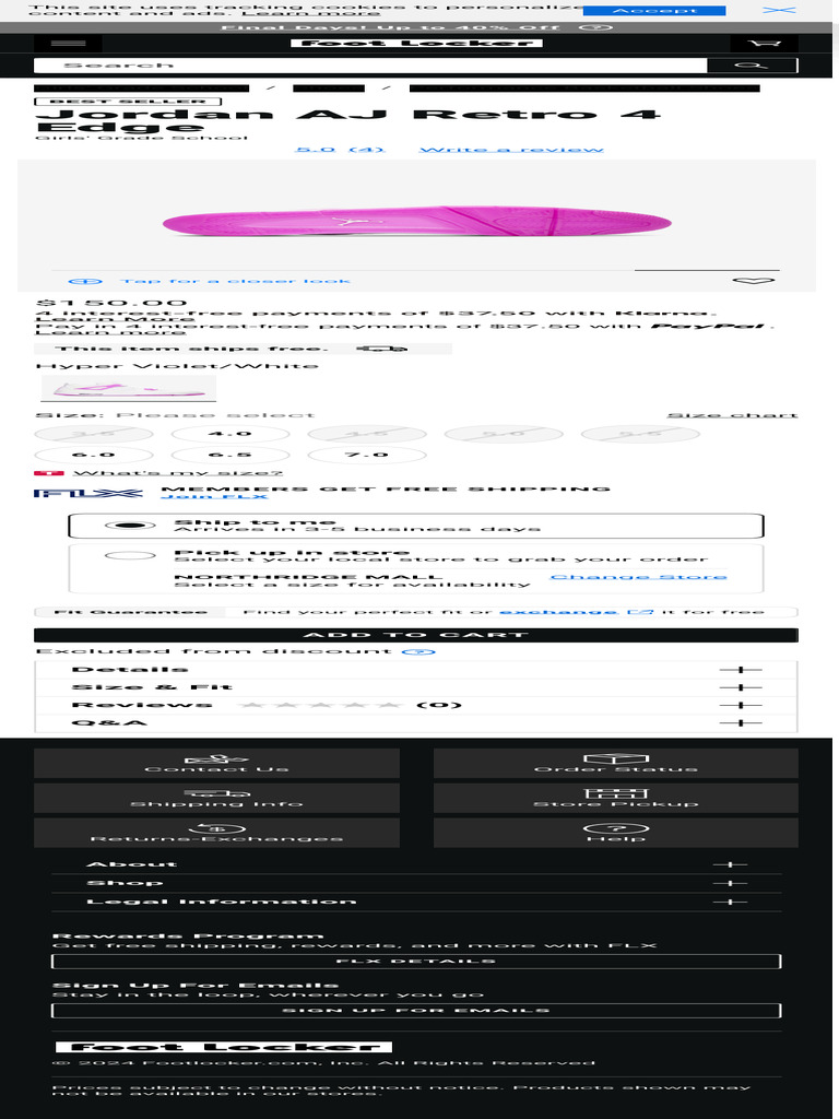 Jordan AJ Retro 4 Edge Foot Locker | PDF