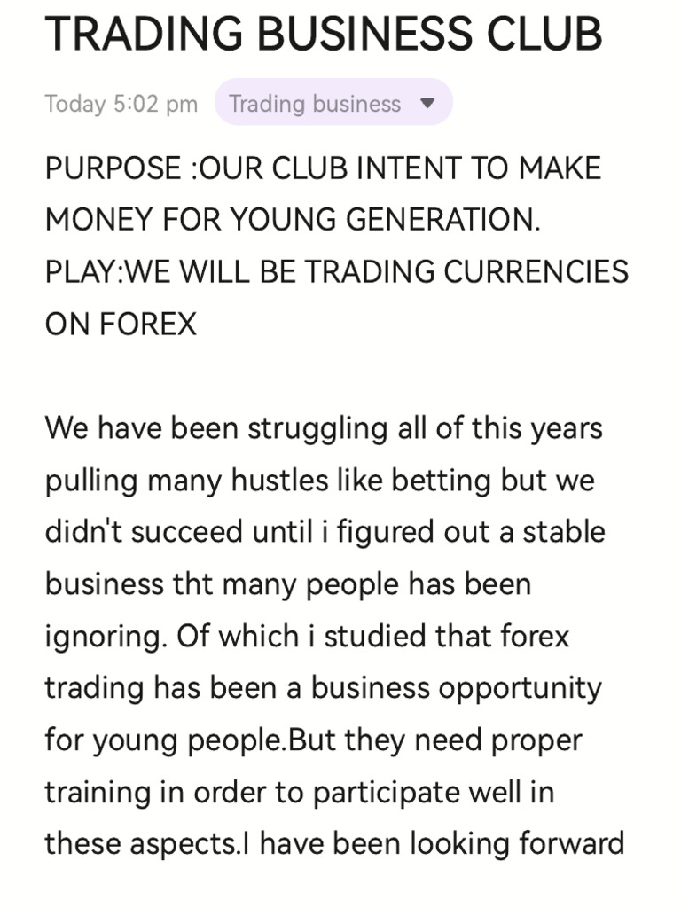 Trading Club Official Opening | PDF