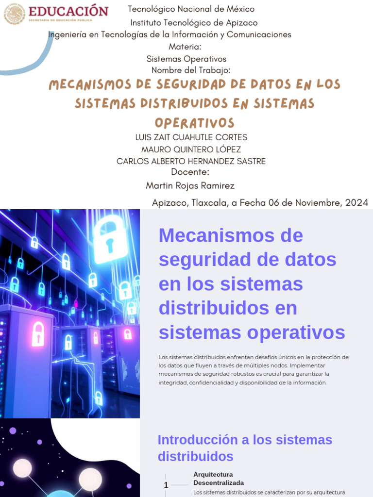Mecanismos de Seguridad de Datos en Los Sistemas Distribuidos en ...