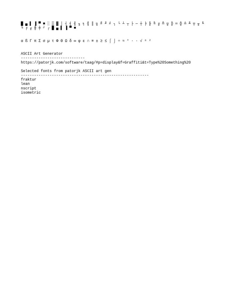 ASCII Art Generator ASCII Editable | PDF