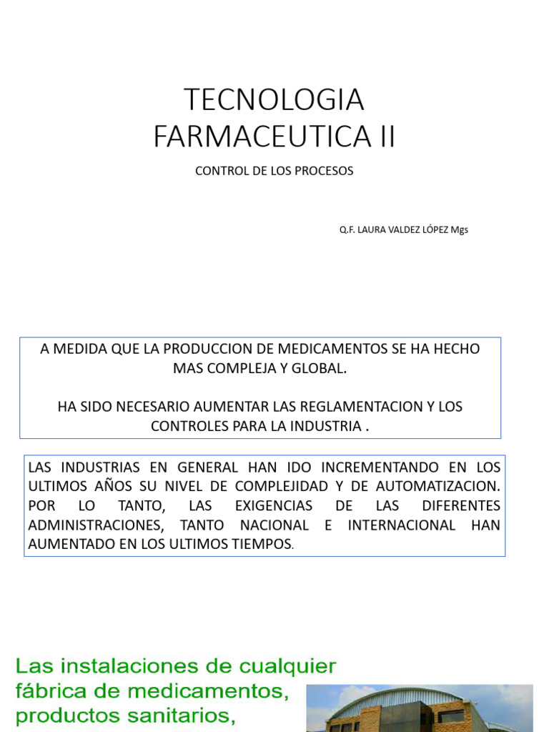 Tecnologia Farmaceutica Ii: Control de Los Procesos | PDF