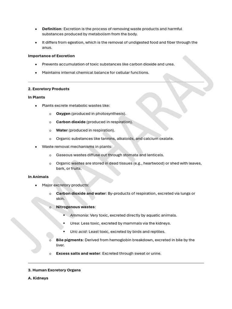 Excretion and Osmoregulation Guide | PDF | Excretion | Kidney