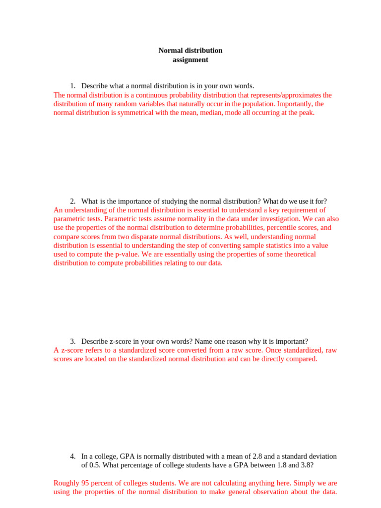 Understanding Normal Distribution Concepts | PDF