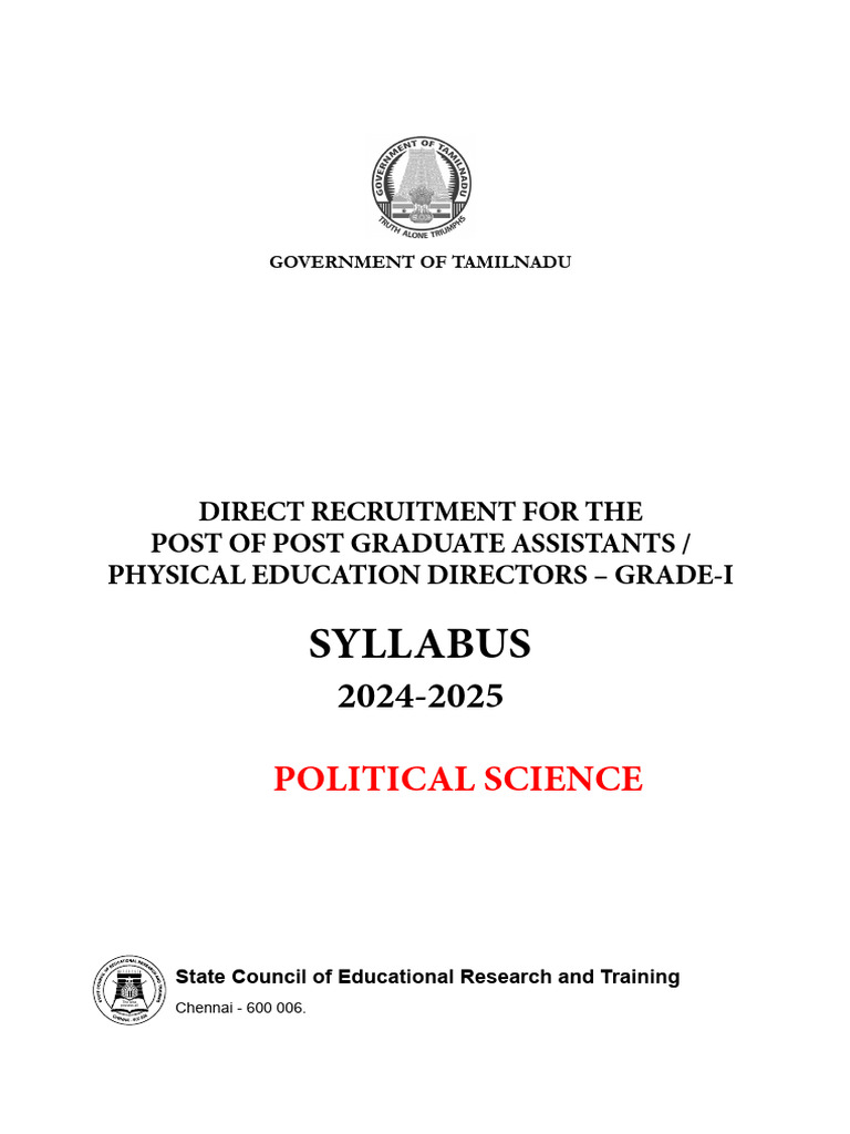 Political Science Syllabus 2024-2025 | PDF | Government | Political Science