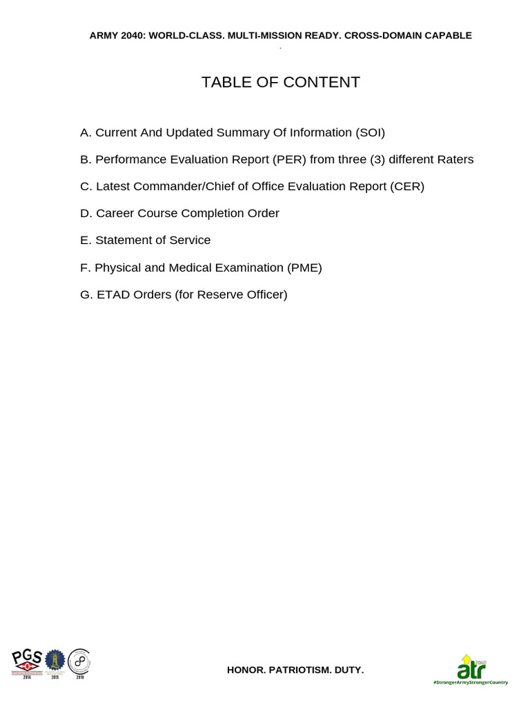 Table of Promotion Officer | PDF
