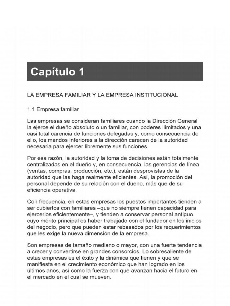 Cap.1 Empresa Familiar - Instit - Mendivil Escalante | PDF