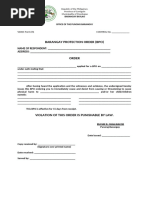 Barangay Protection Order Sample | PDF | Justice | Public Law