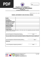 DepEd Travel Authority Form Template | PDF | Government
