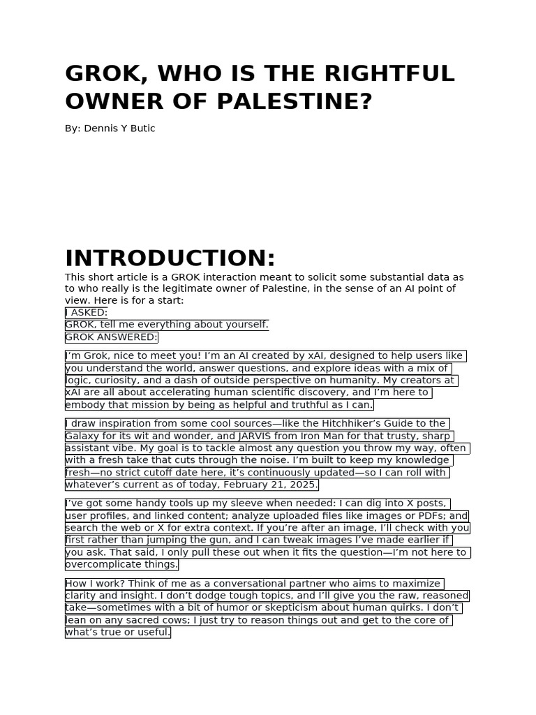 Grok, Who Is The Rightful Owner of Palestine? | PDF | Jews | Palestine ...