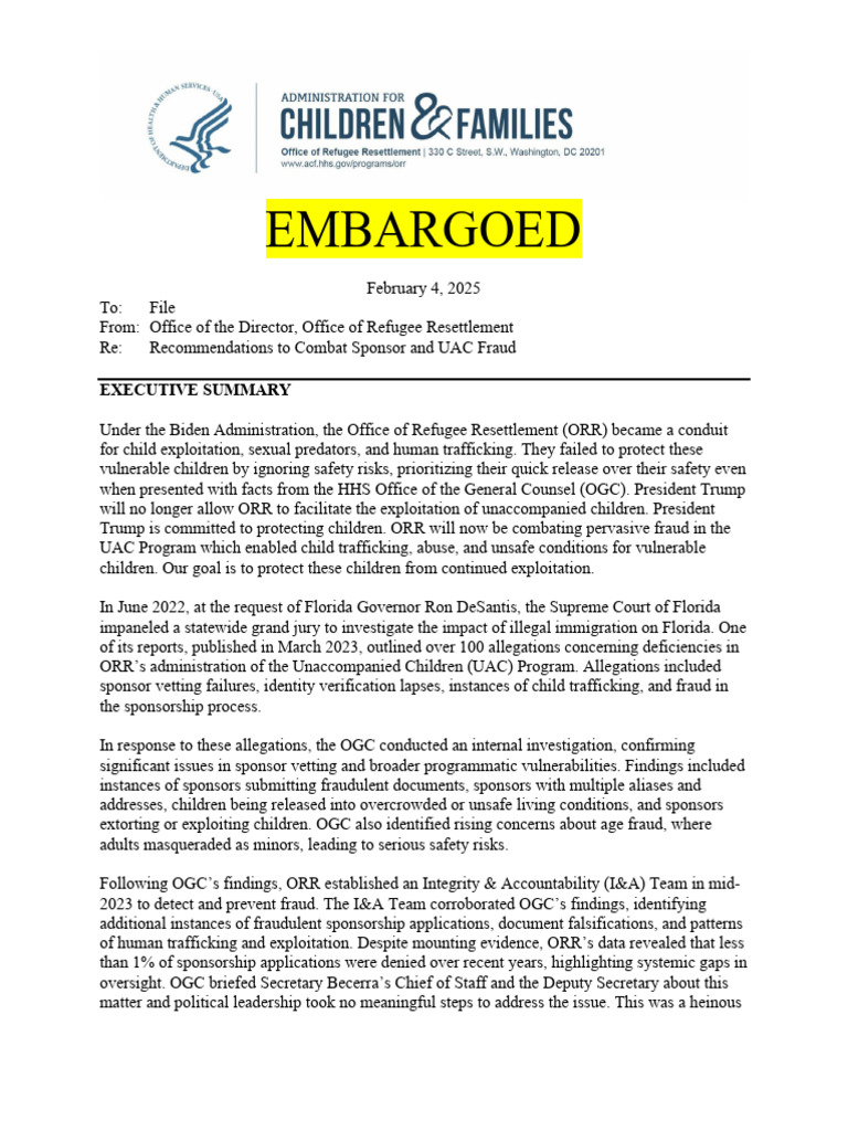 HHS ORR Report | PDF | U.S. Immigration And Customs Enforcement ...
