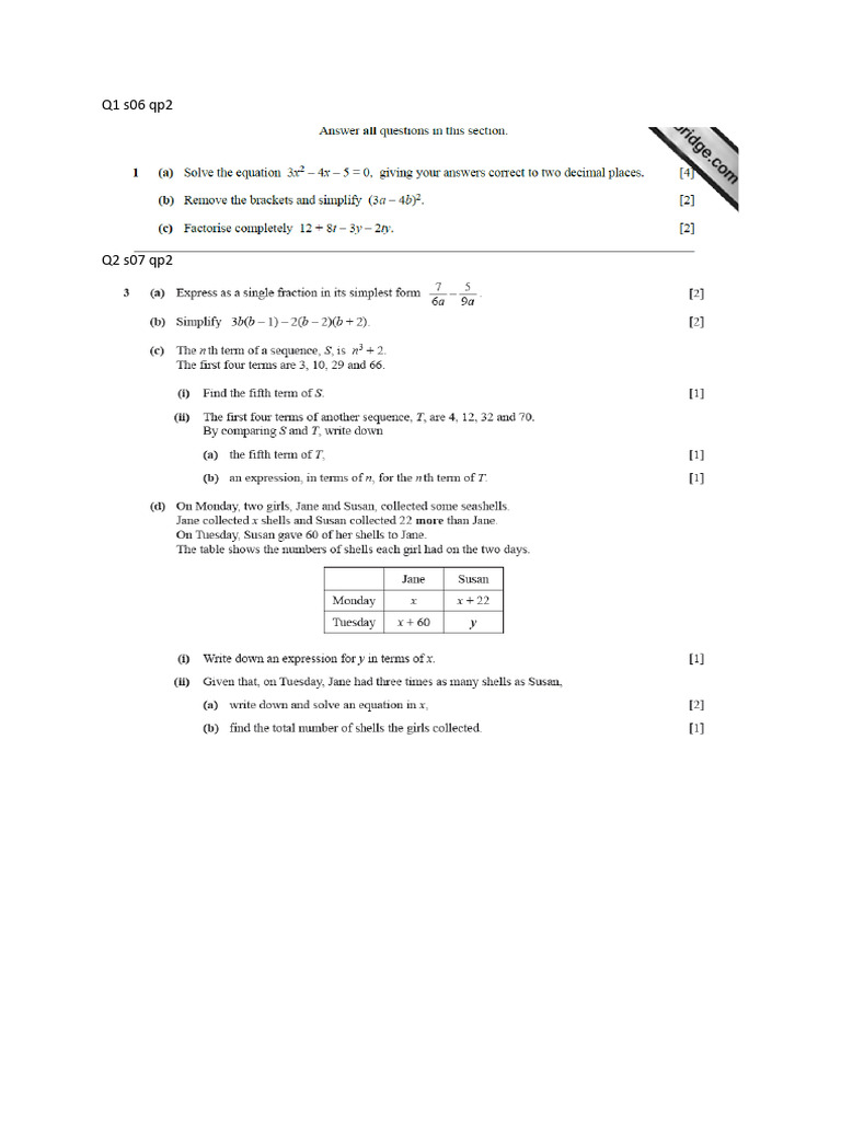 Algebra Final | PDF