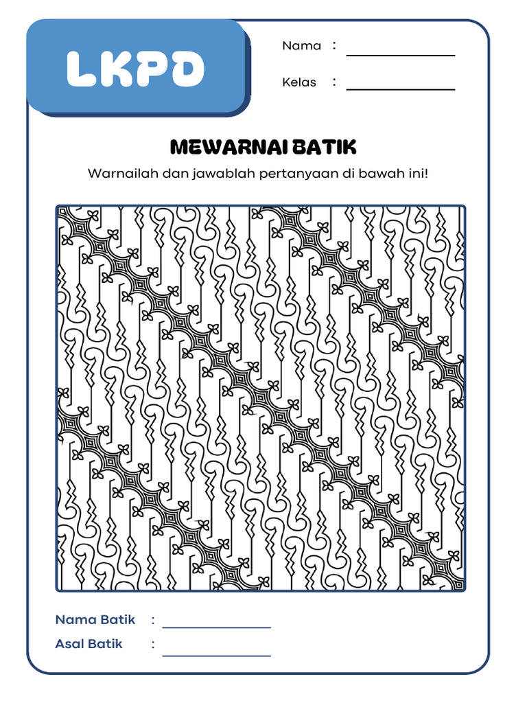 Mengenal Batik Indonesia Lembar Kerja Biru Hitam Ilustratif | PDF