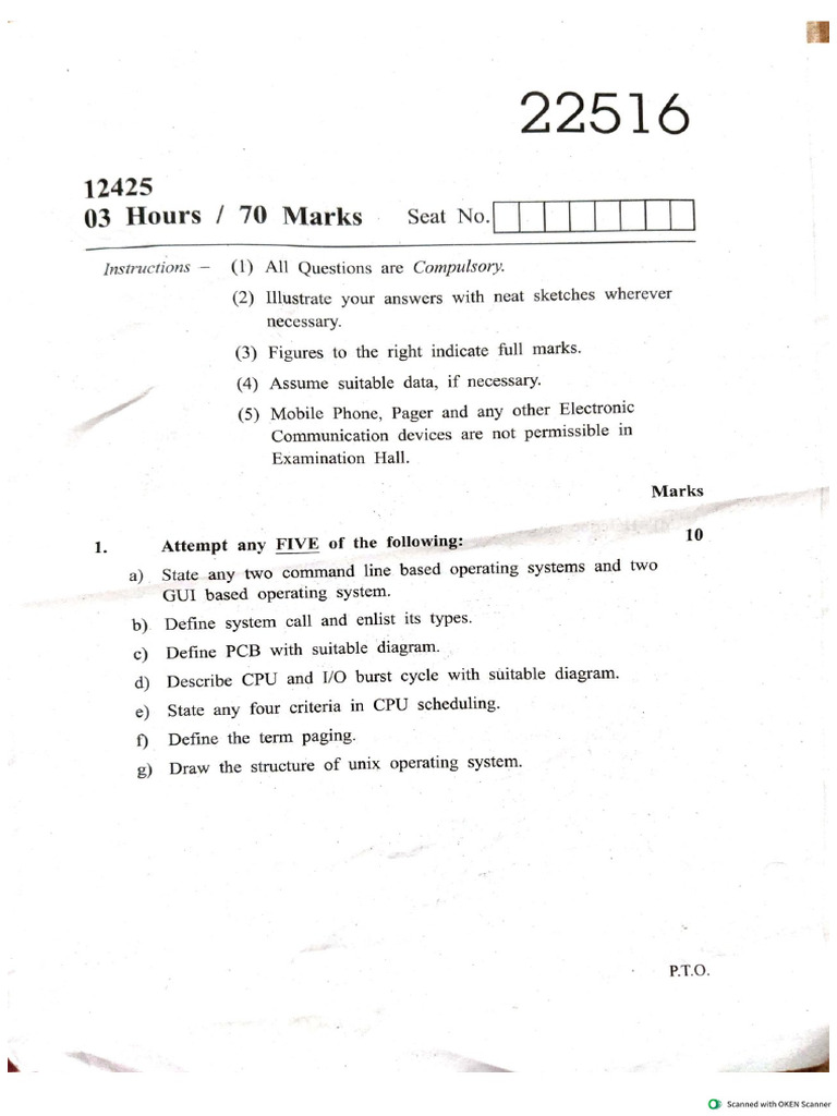 OSY Question Paper 2024 | PDF
