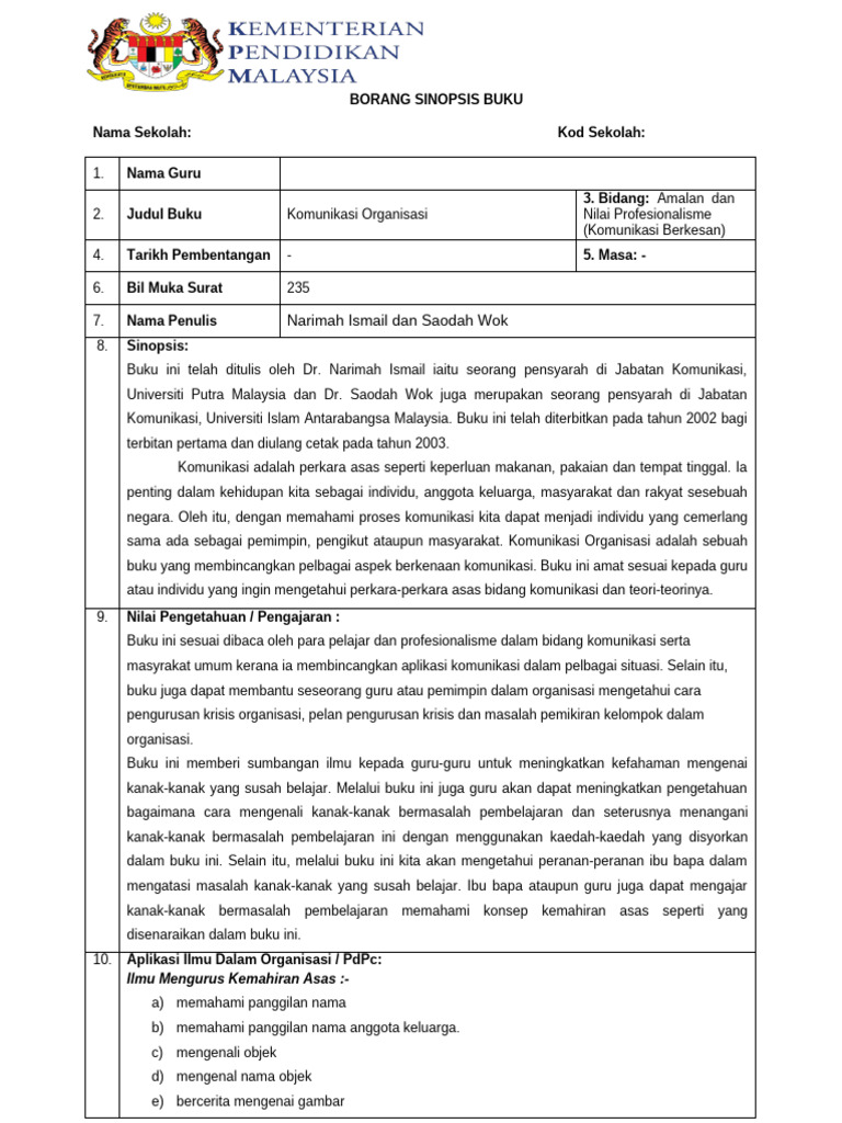 Sinopsis Buku Komunikasi dan Pembelajaran | PDF