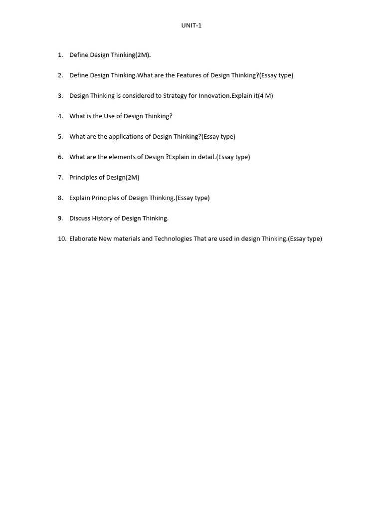 Dti Unit1 Questions for Preparation | PDF