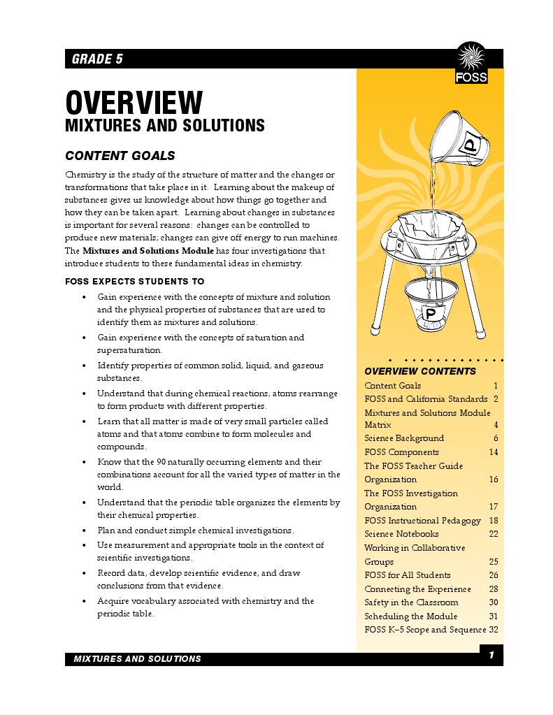 Mixtures and Solutions: Grade 5 | PDF | Solution | Chemical Elements