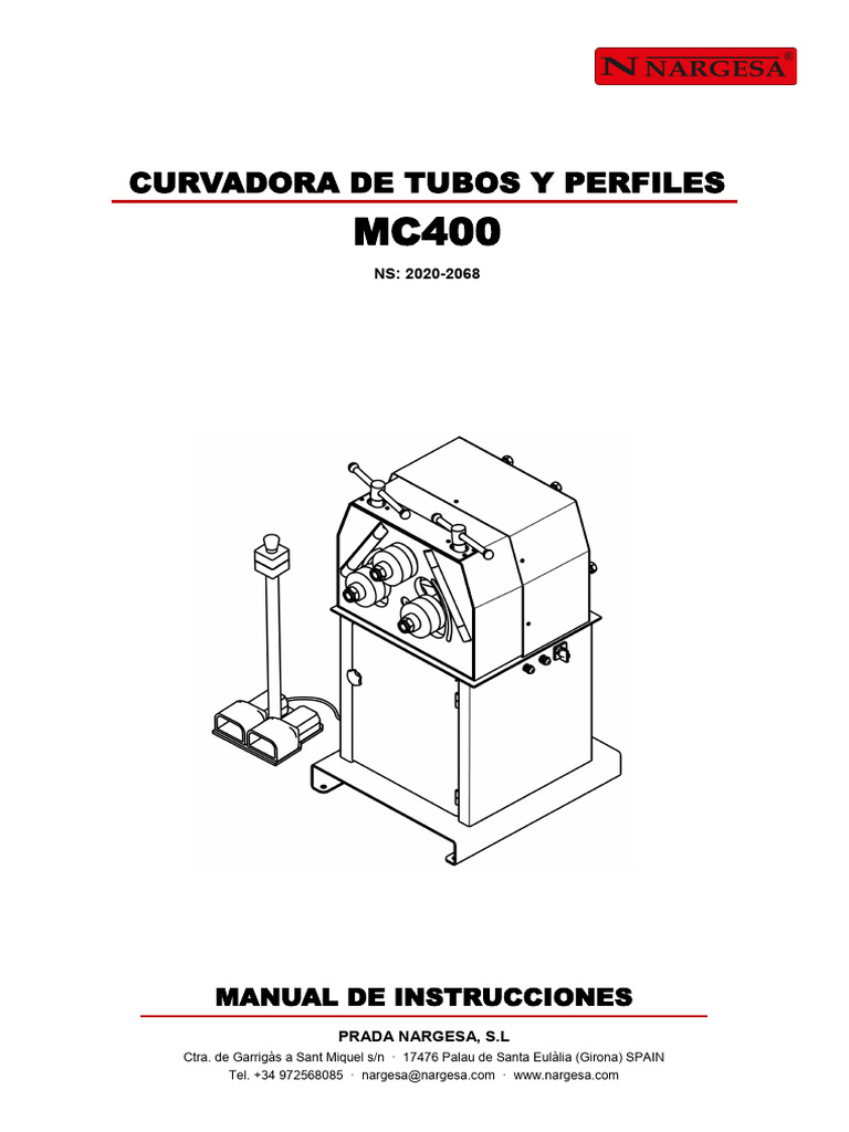 Manual Curvadora MC400 Nargesa | PDF | Forjar | Motores