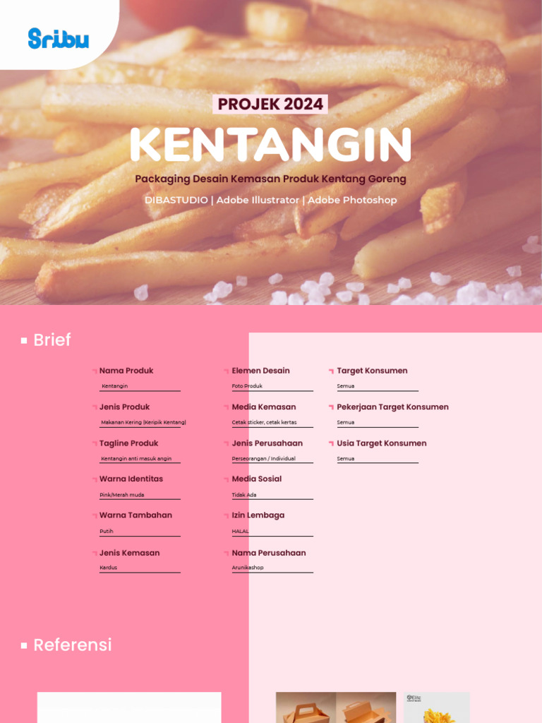 Desain Kemasan Kentang Goreng Kentangin | PDF