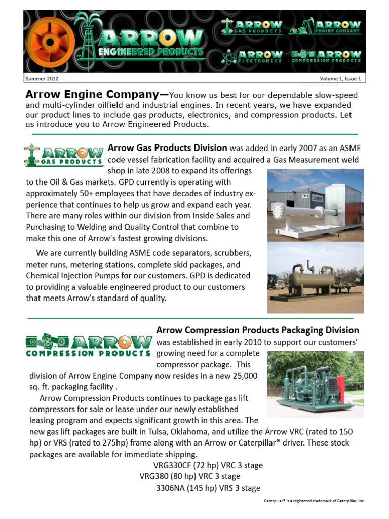 Arrow Engine Company Overview 2012 | PDF | Engines | Mechanical Engineering