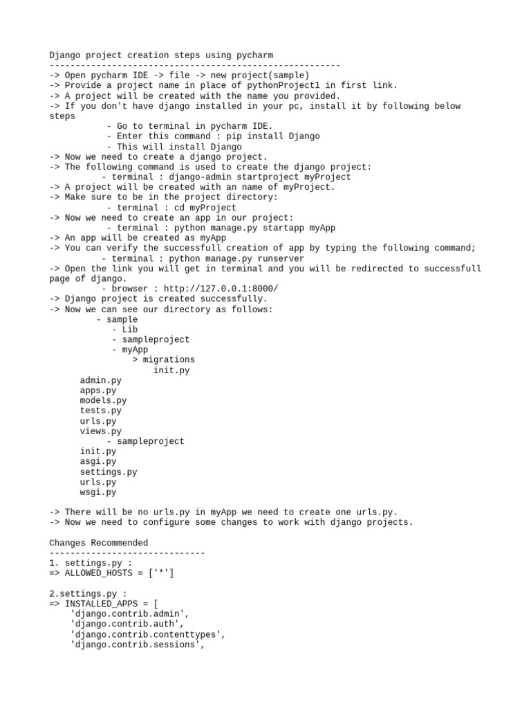 Django Project Creation | PDF