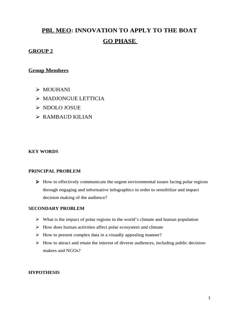 PBL MEO Innovation to apply to the boat G2 | PDF | Infographics | Data