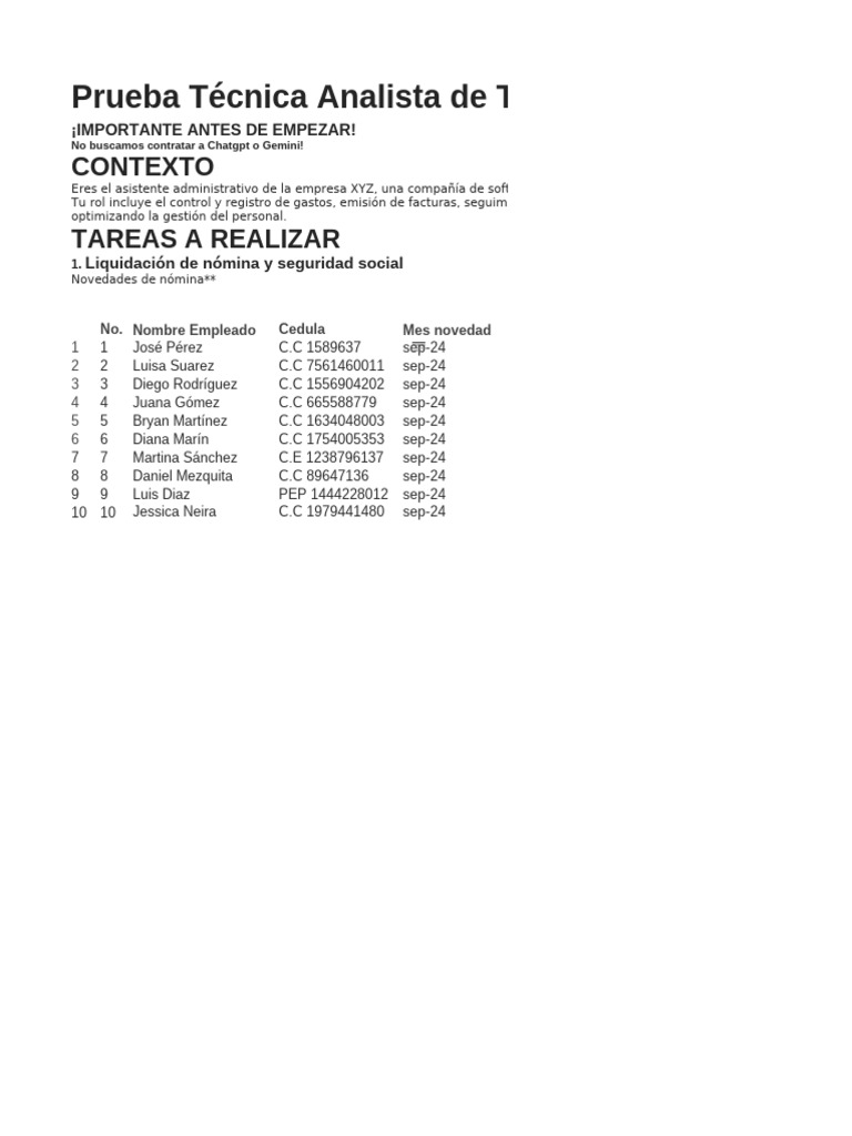 prueba-te-cnica-analista-de-recursos-humanos | PDF | Pensión | Economias