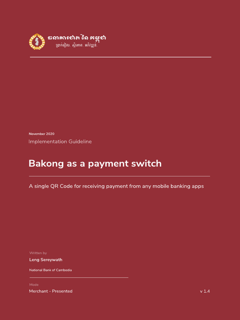 KHQR Payment Standard in Cambodia | PDF | Qr Code | Banks