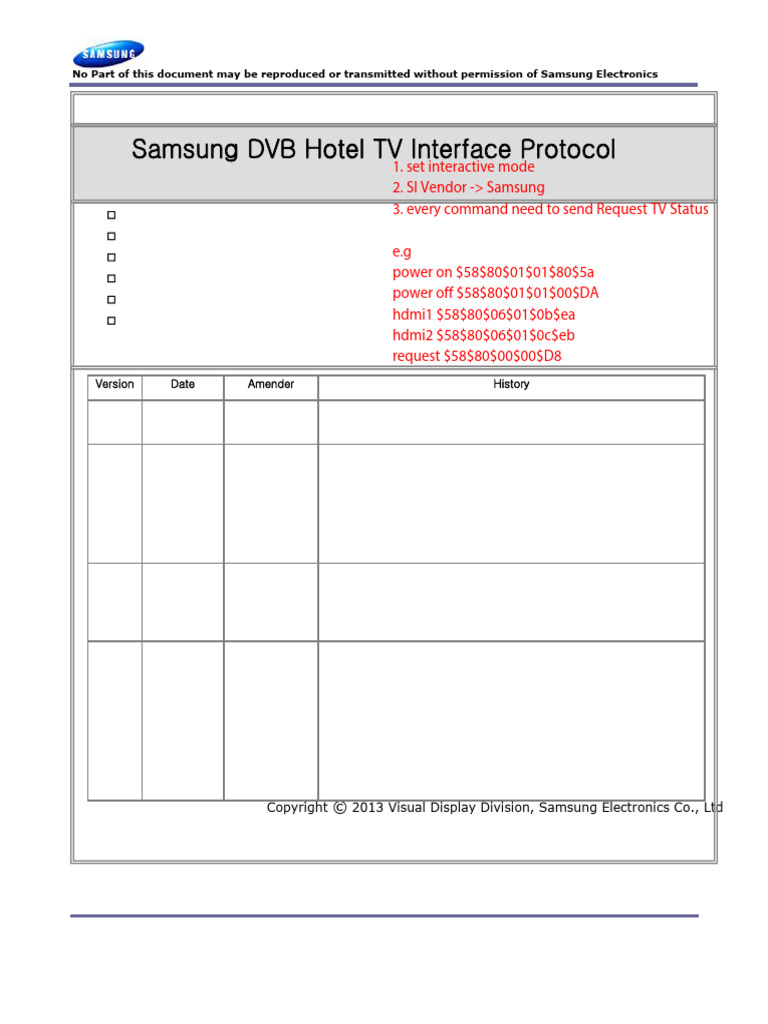 (Interactive) Samsung DVB Hotel TV Interface Protocol - V3.7 | PDF ...