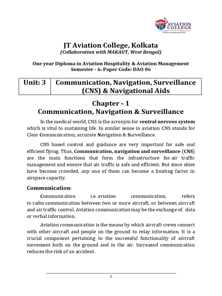 CNS Chapter 1 | PDF | Navigation | Telecommunications Engineering